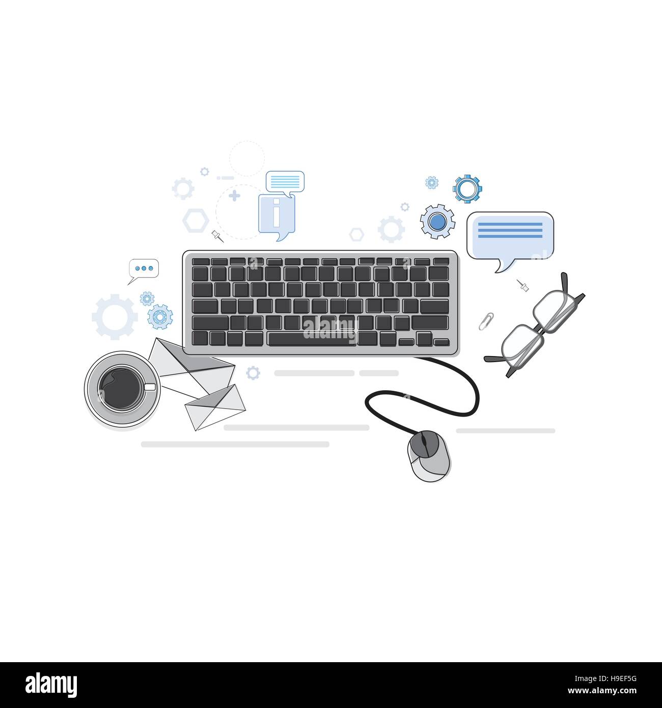 Workplace desk top angle Stock Vector Images - Alamy