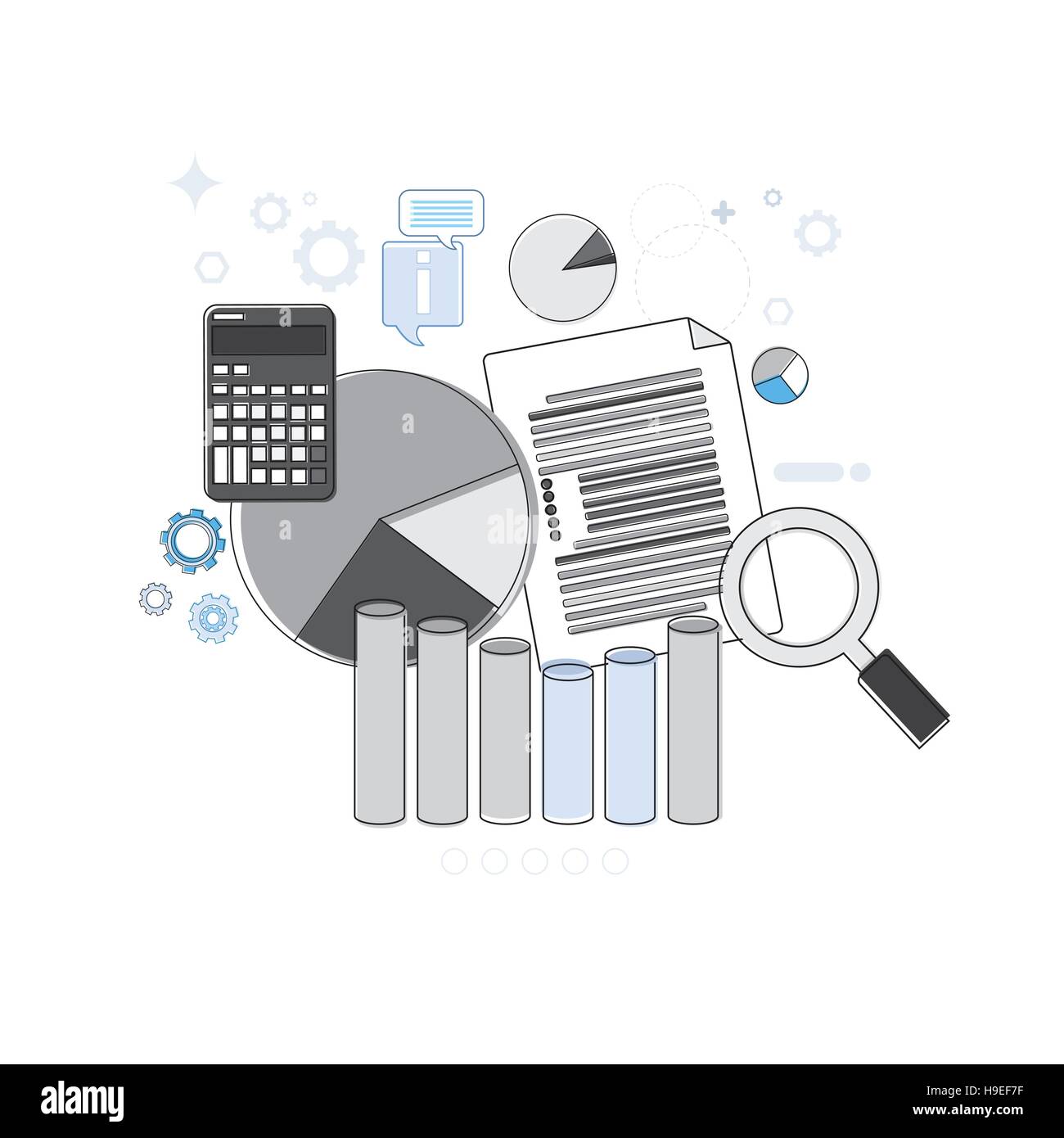 Financial Analysis Business Web Banner Thin Line Stock Vector Image ...