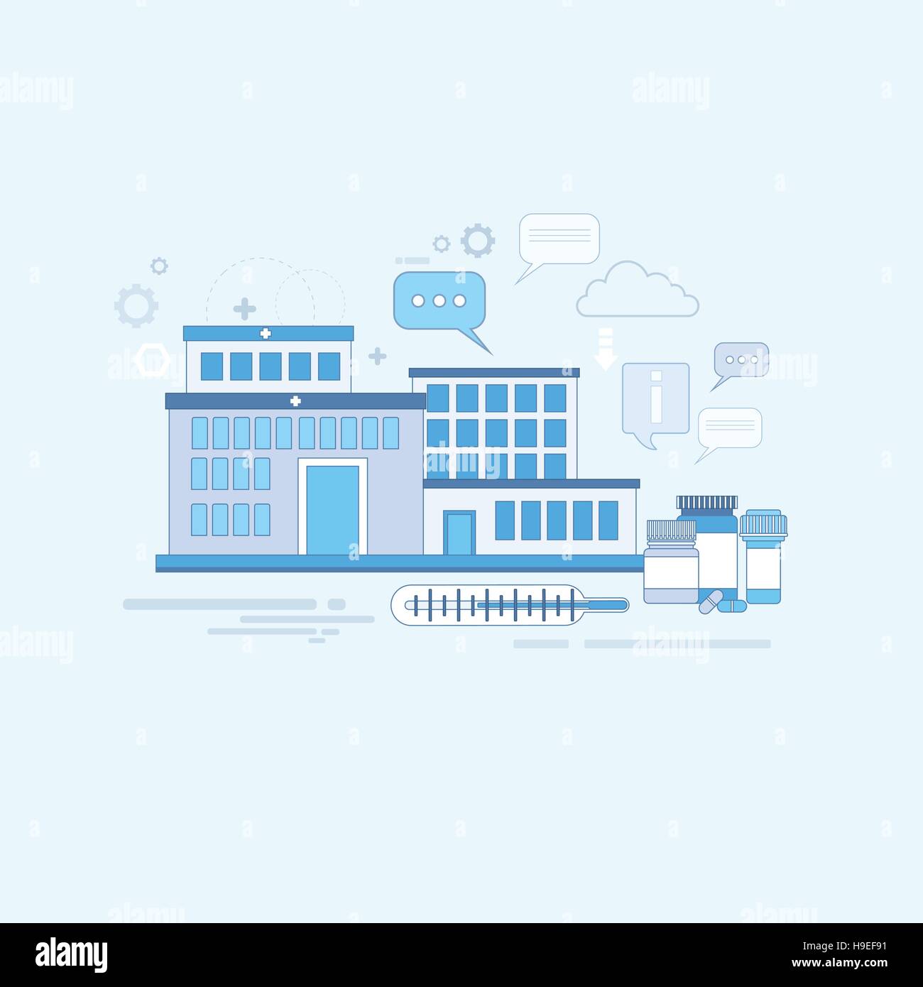 Hospital Medical Application Health Care Medicine Online Web Banner ...