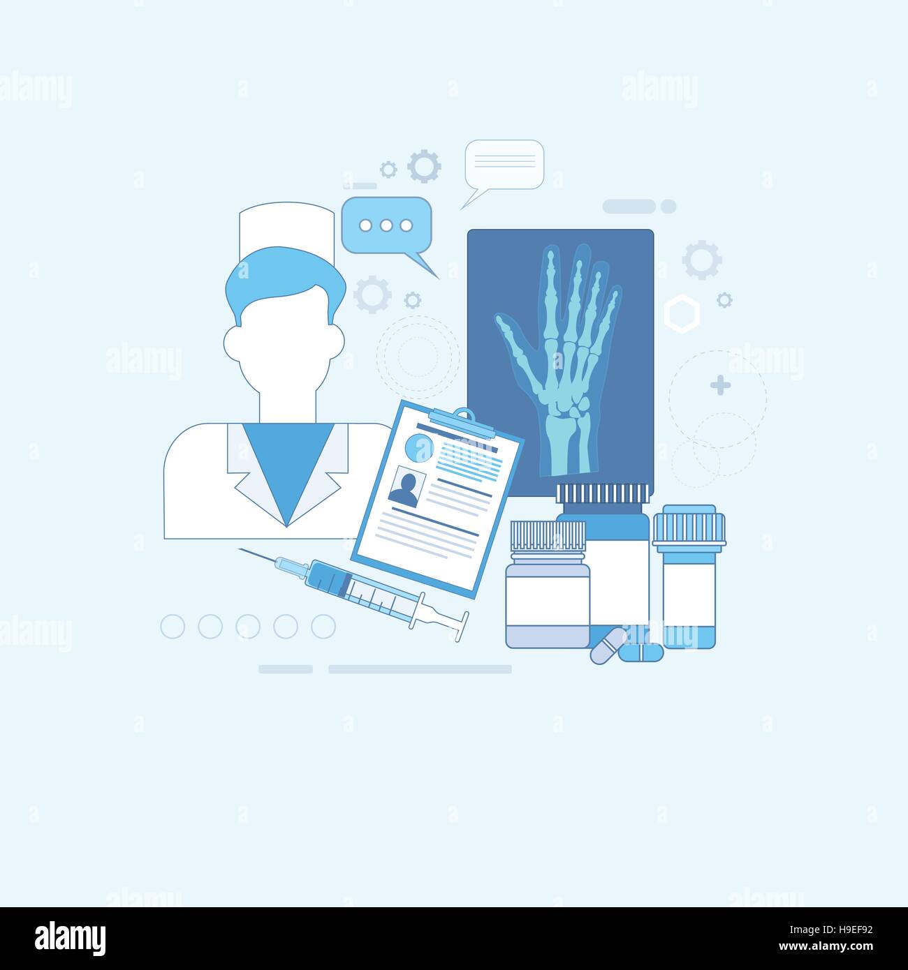 Hospital Medical Application Health Care Medicine Online Web Banner ...