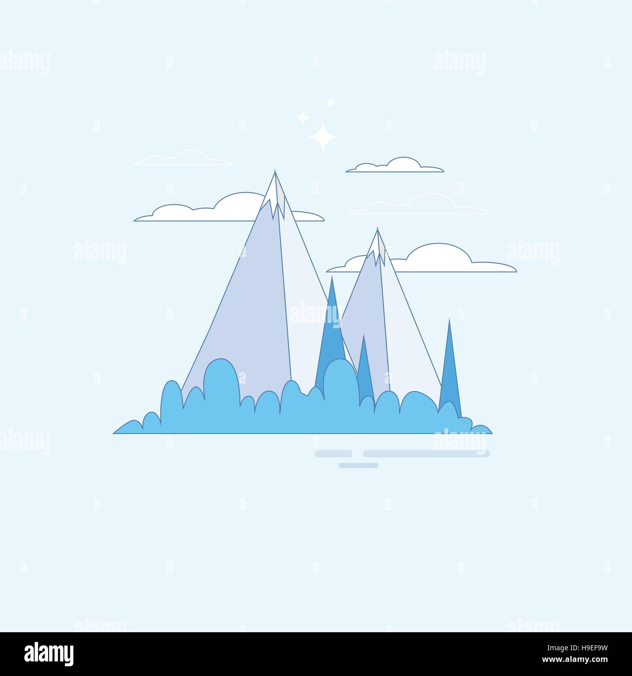 Fall tree line field Stock Vector Images - Alamy