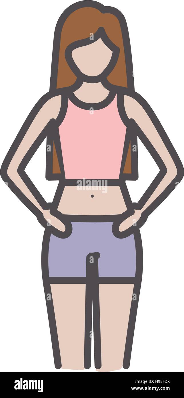 Avatar girl icon. Healthy lifestyle fitness and sport theme. Isolated ...