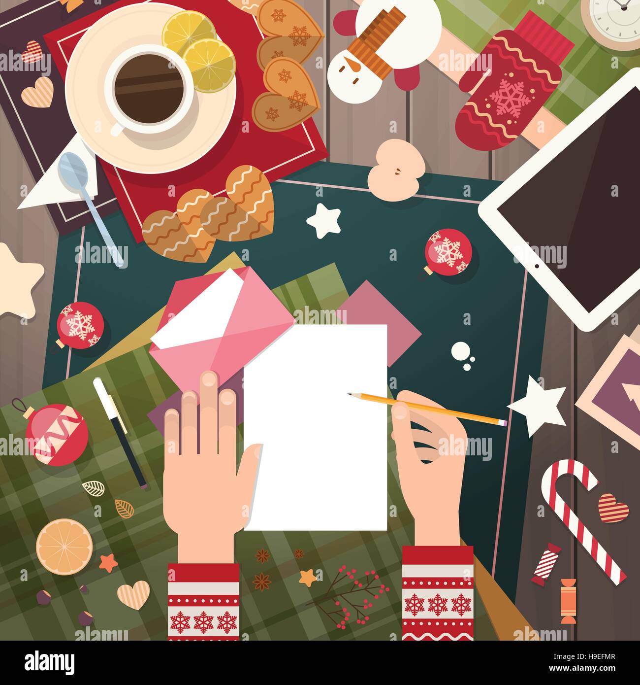 Santa writing desk Stock Vector Images - Alamy