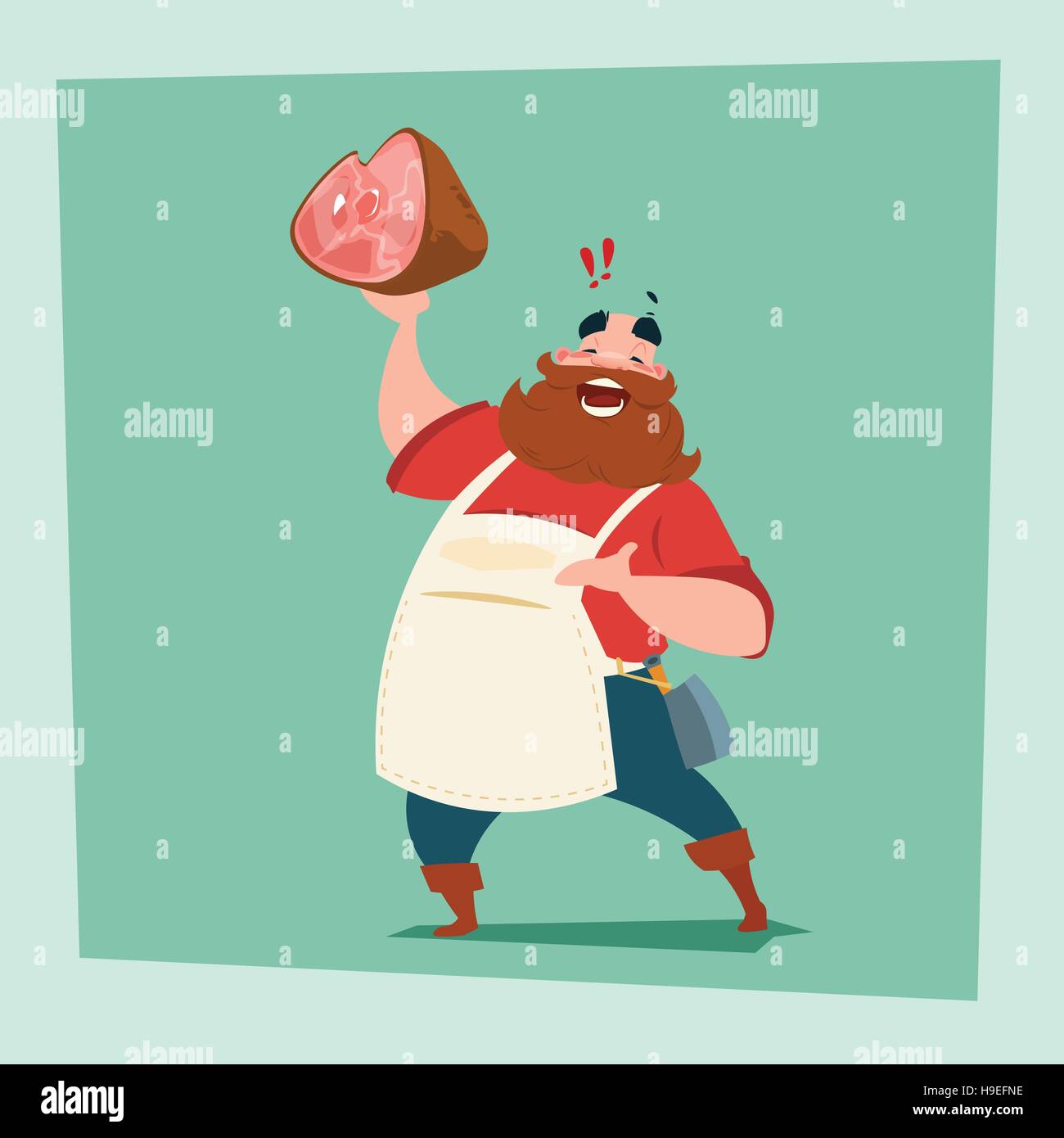 Farmer Hold Pig Leg Pork Butcher Animal Farm Stock Vector Image & Art ...