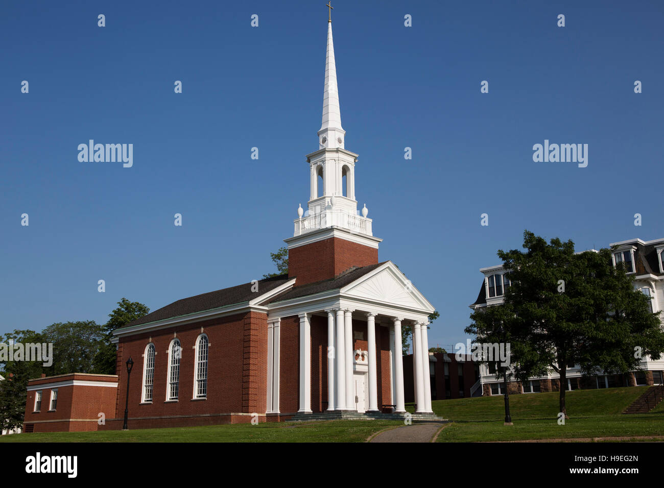 Chapel on the campus of Acadia University in Wolfville, Nova Scotia ...