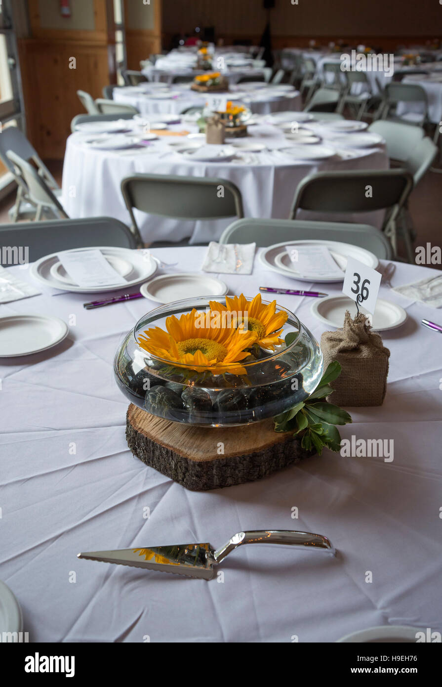 Table centerpiece set up for a meeting event Stock Photo - Alamy