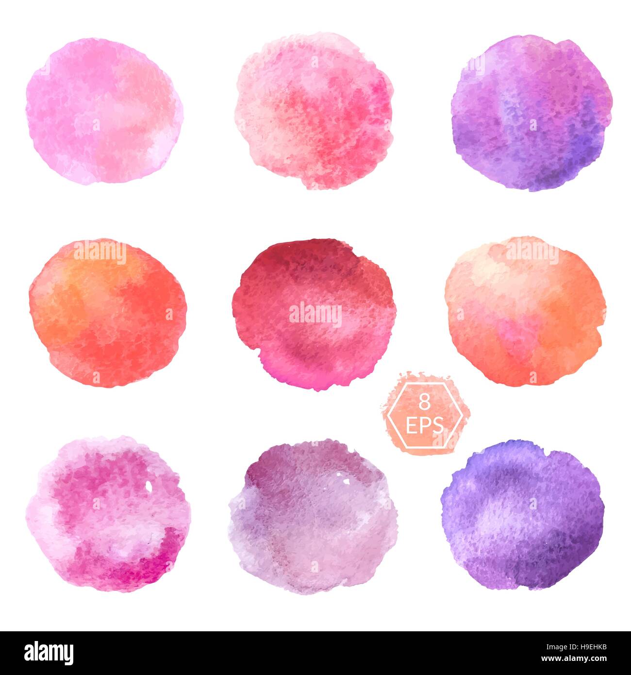 Vector. Set of hand drawn watercolor blots. Hand drawn watercolor blots ...