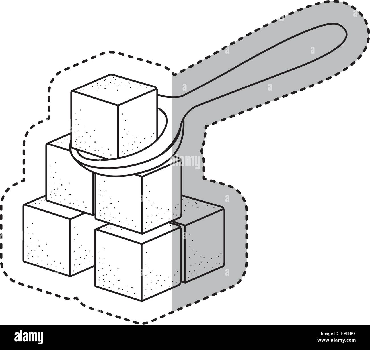 Sugar and spoon icon. Dessert sweet candy food and organic theme ...