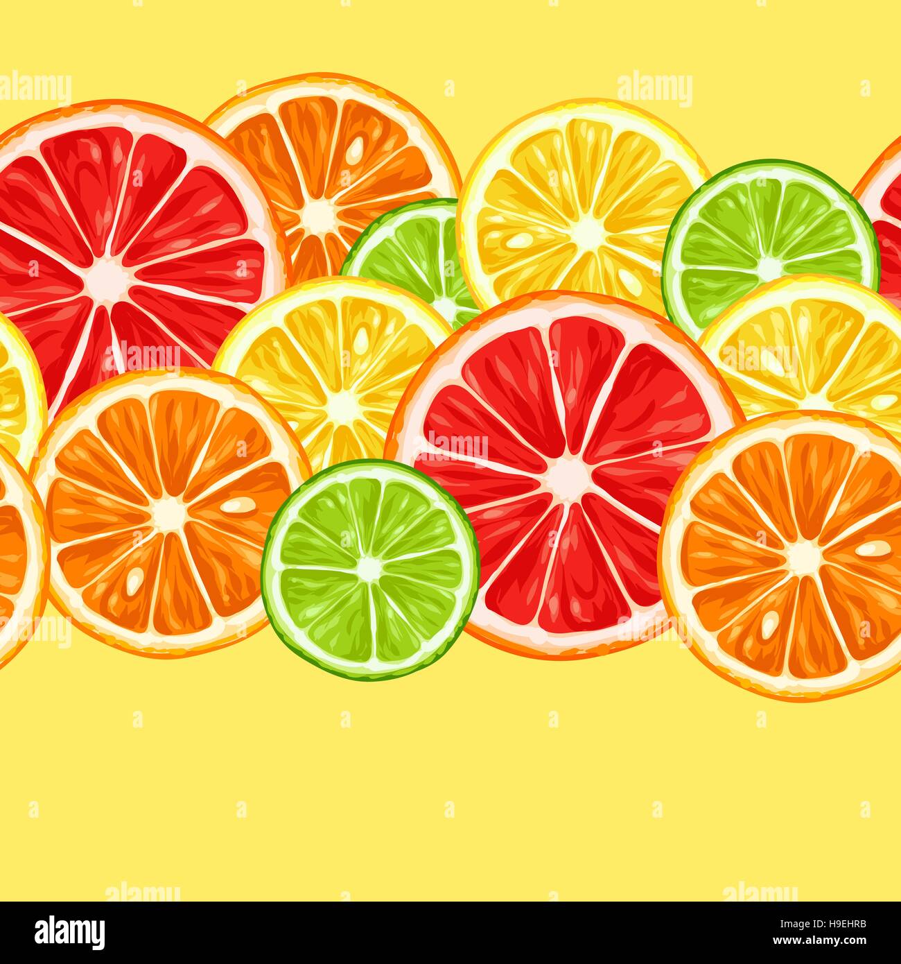 Seamless pattern with citrus fruits slices. Mix of lemon lime grapefruit and orange Stock Vector ...