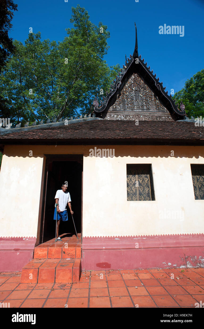 The restored 18th-century Wat Roka Kandal temple in Kratie, a small ...