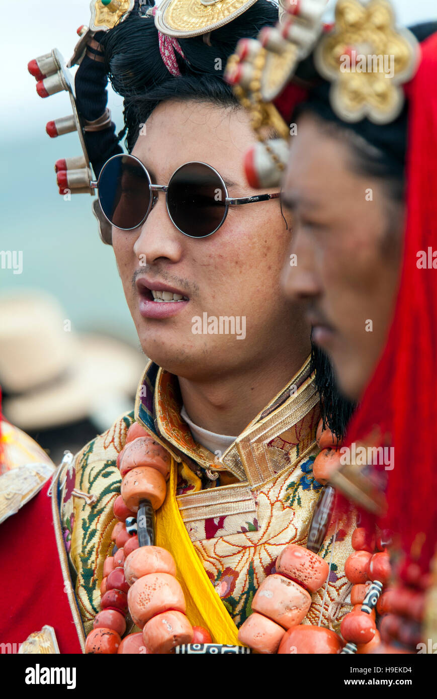 Khampa horseman, dressed in their finest and most decorative outfits ...