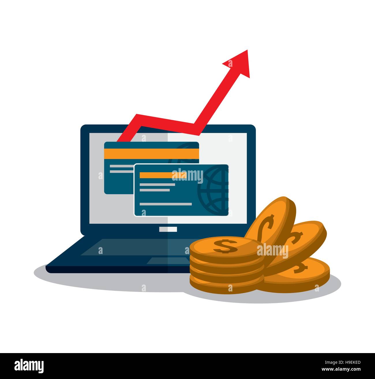 Laptop profit and money design Stock Vector Image & Art - Alamy