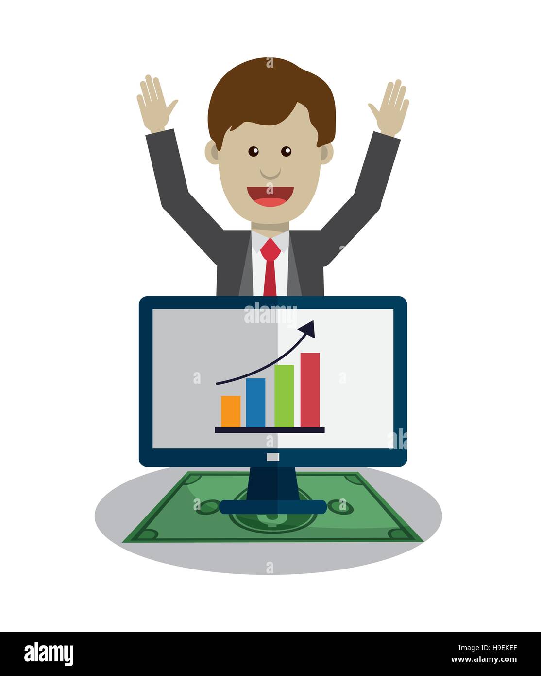 Cartoon man profit and money design Stock Vector Image & Art - Alamy