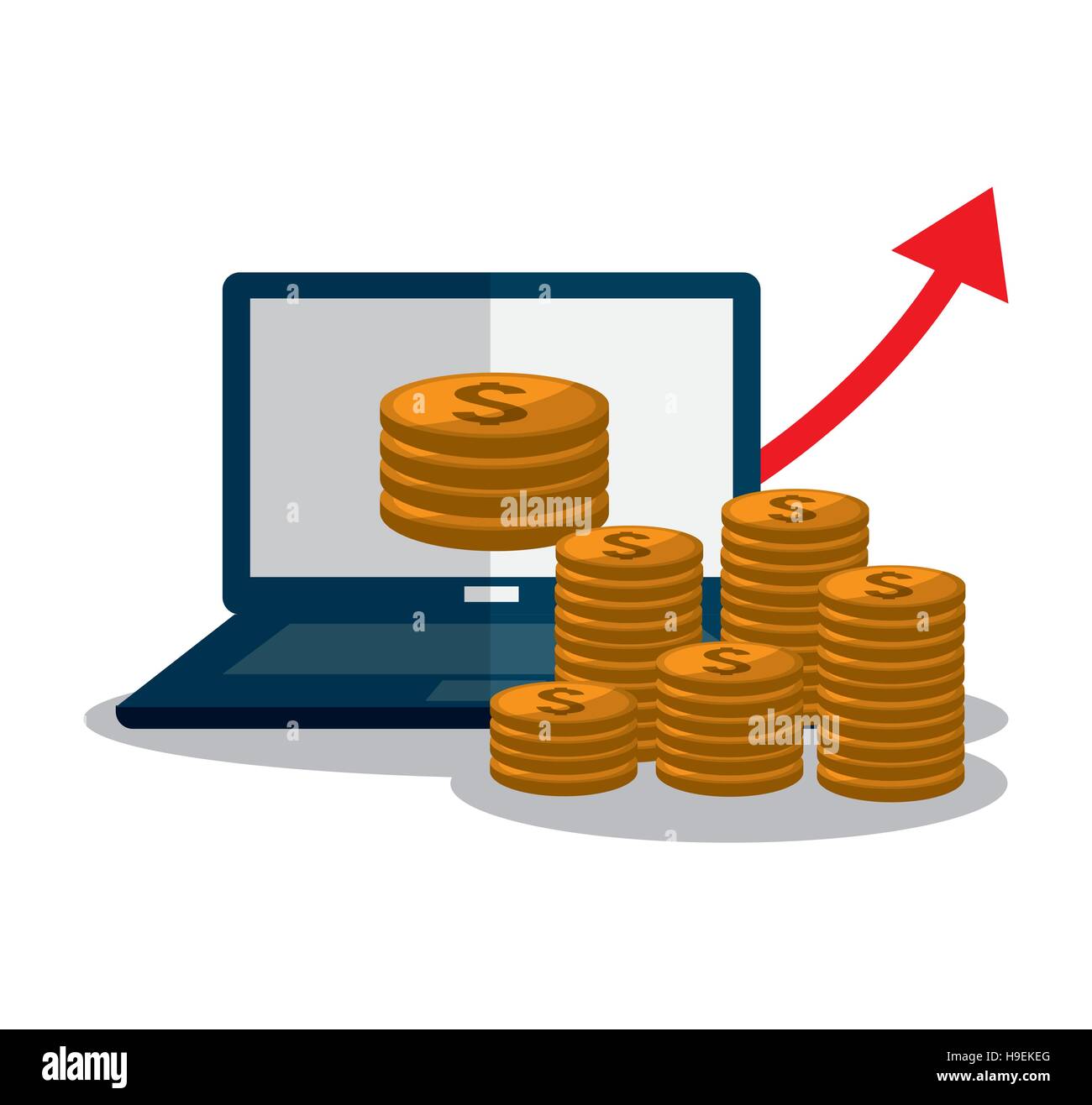 Laptop profit and money design Stock Vector Image & Art - Alamy