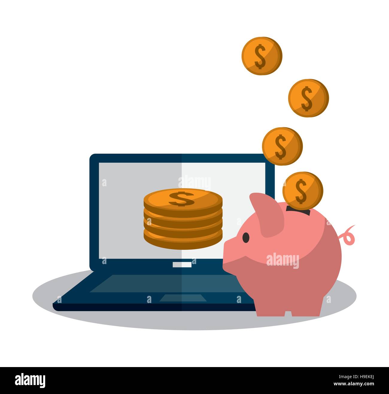 Laptop profit and money design Stock Vector Image & Art - Alamy