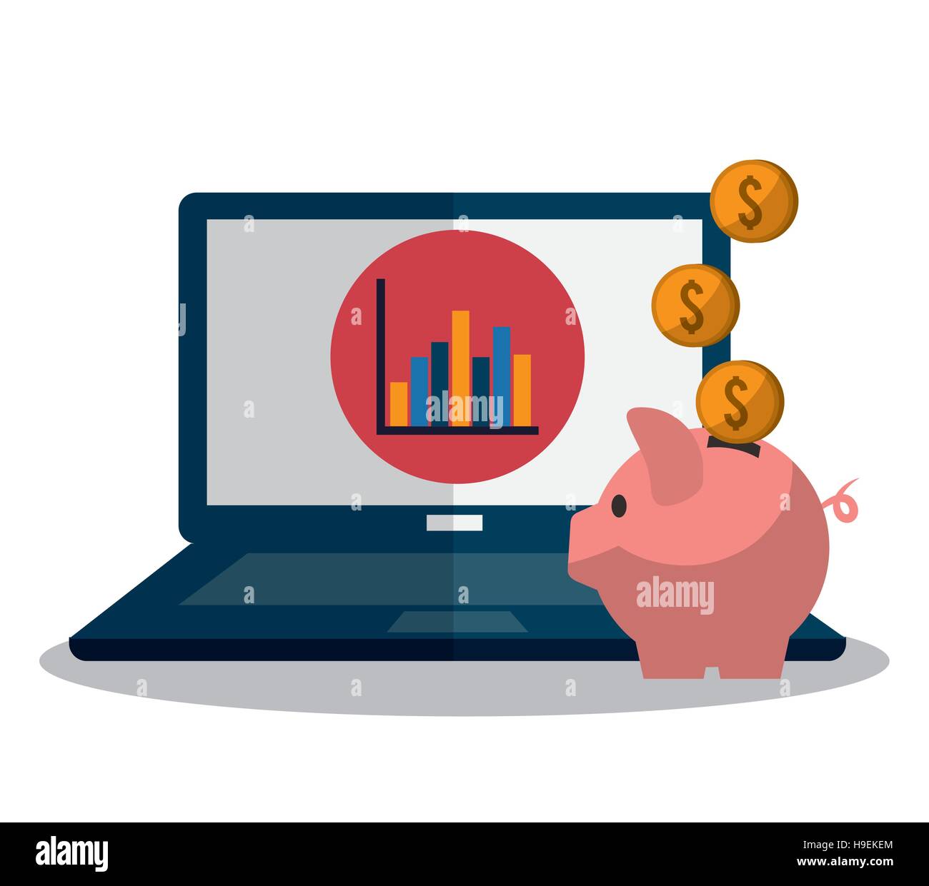 Laptop profit and money design Stock Vector Image & Art - Alamy