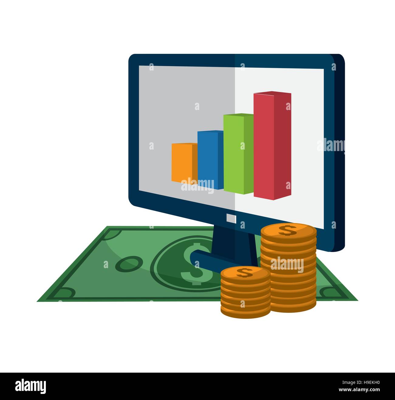 Computer profit and money design Stock Vector Image & Art - Alamy