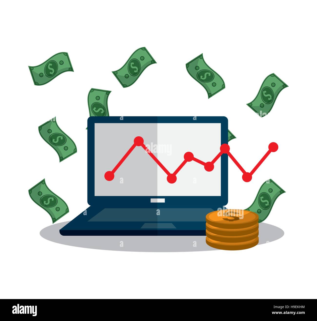 Laptop profit and money design Stock Vector Image & Art - Alamy