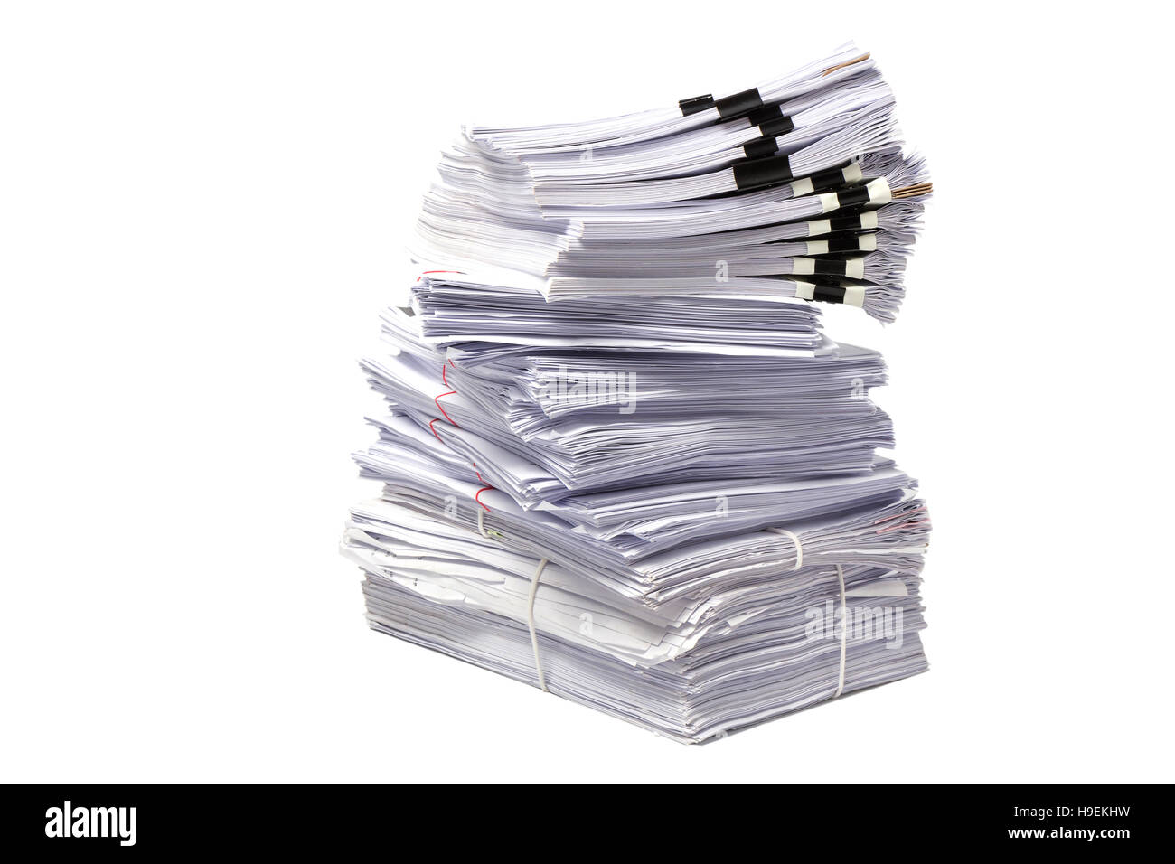 Stack of business papers isolated on white background Stock Photo - Alamy