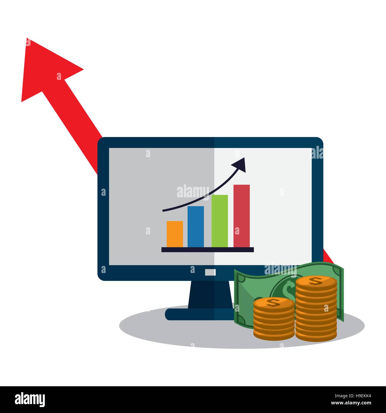 Computer profit and money design Stock Vector Image & Art - Alamy