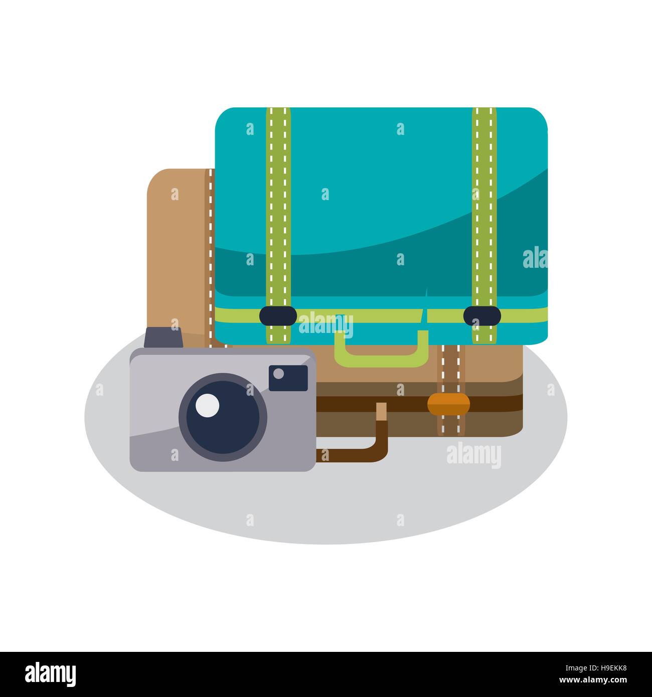 Isolated bag and camera of travel design Stock Vector Image & Art - Alamy