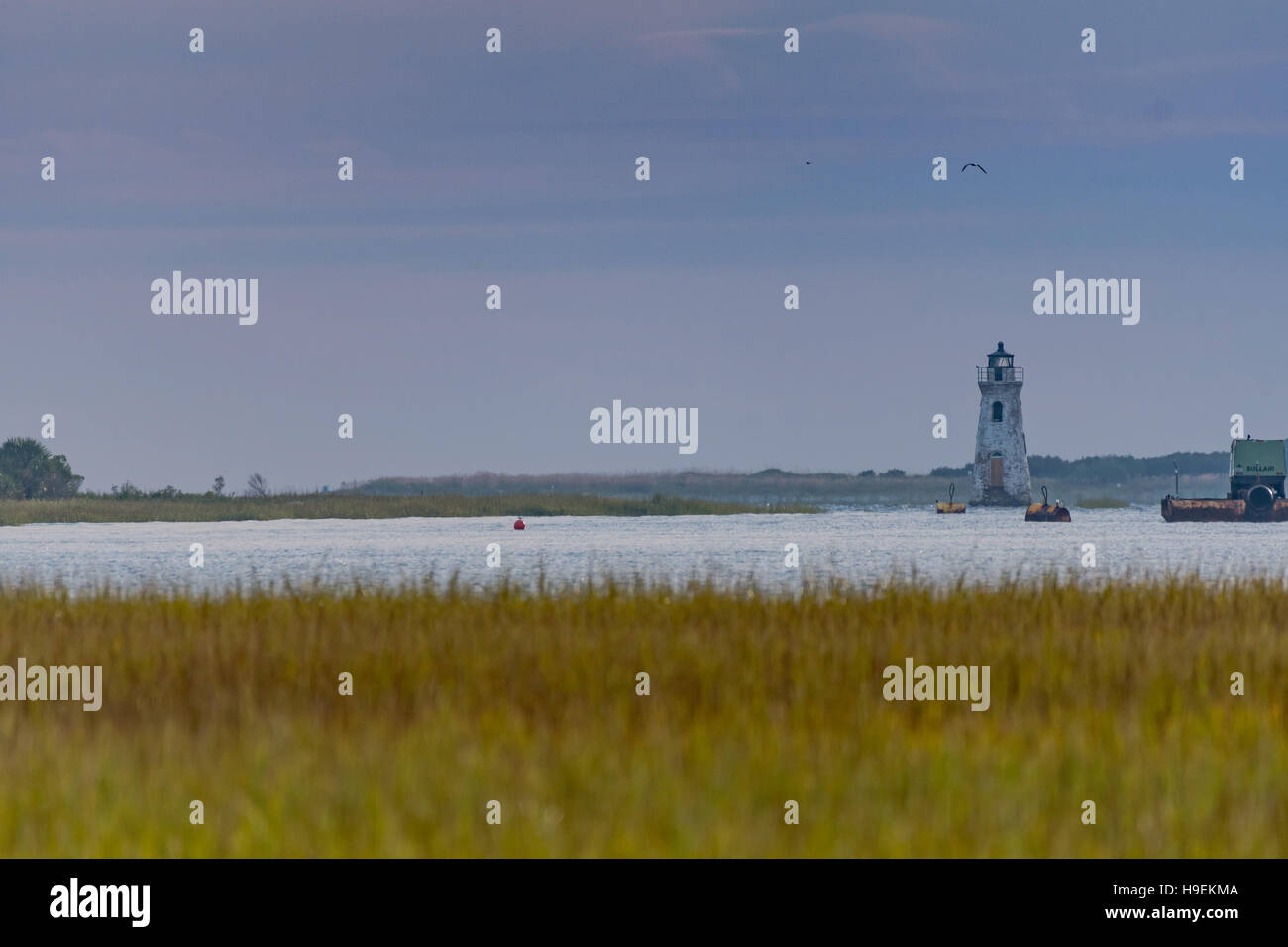 Cockspur Island Lighthouse Near Tybee Island Marshes Stock Photo - Alamy