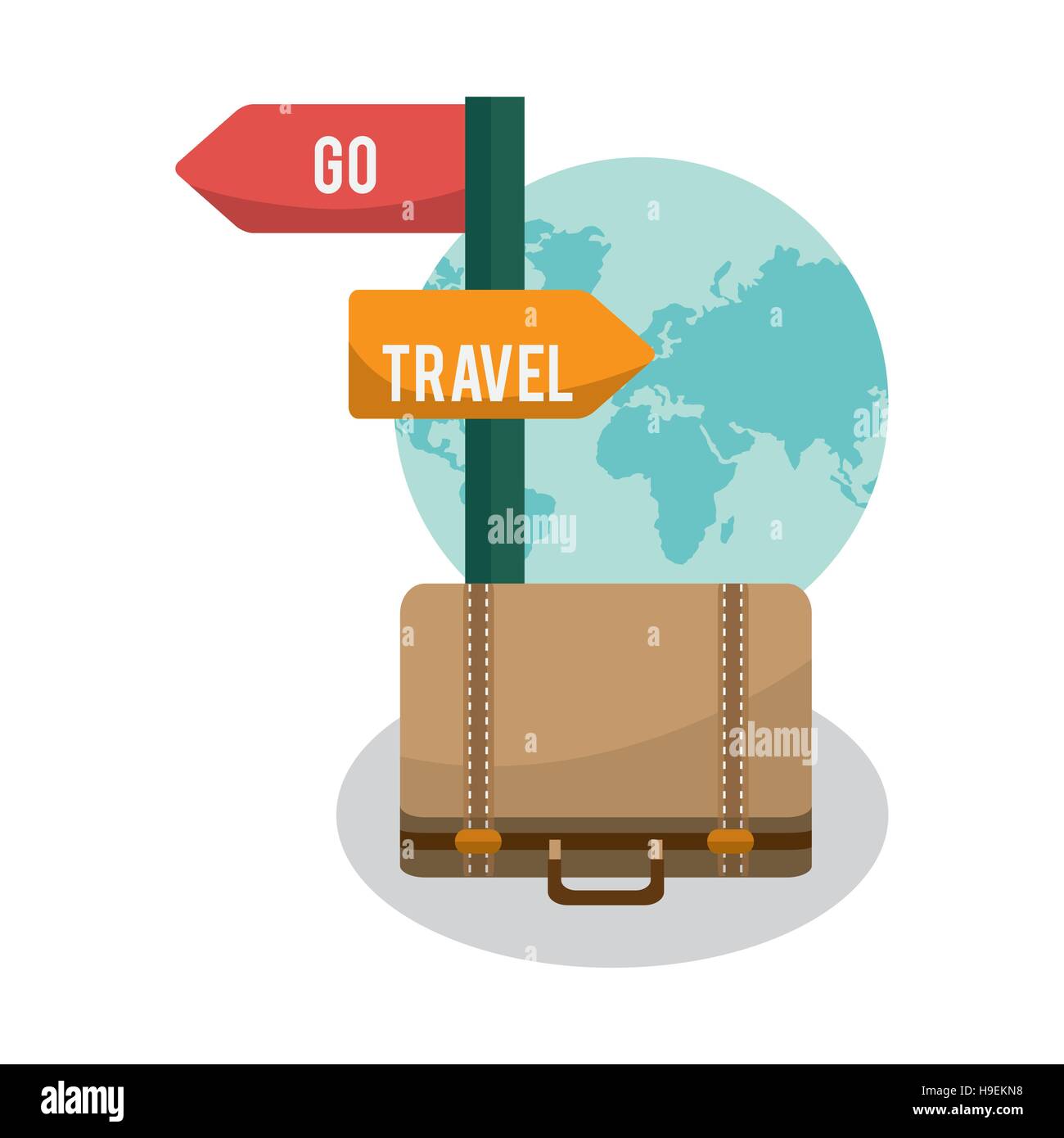 Isolated bag and road sign of travel design Stock Vector Image & Art ...