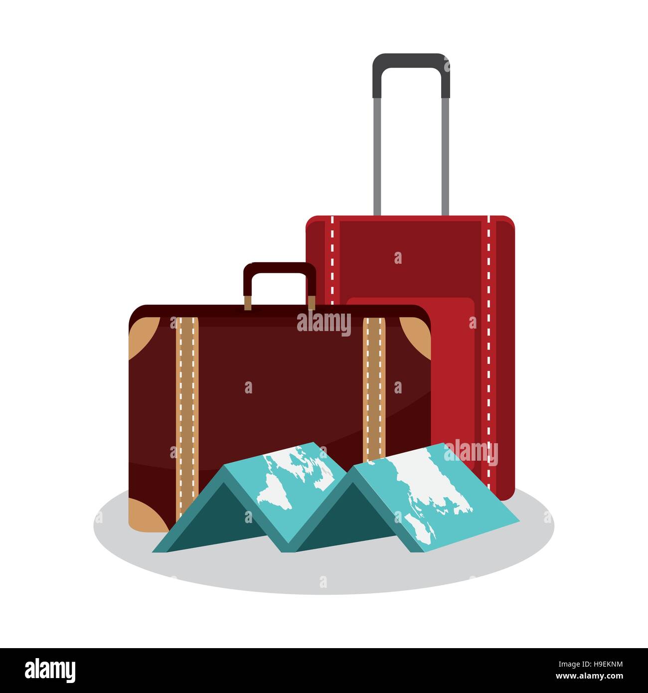 Isolated bag and map of travel design Stock Vector Image & Art - Alamy