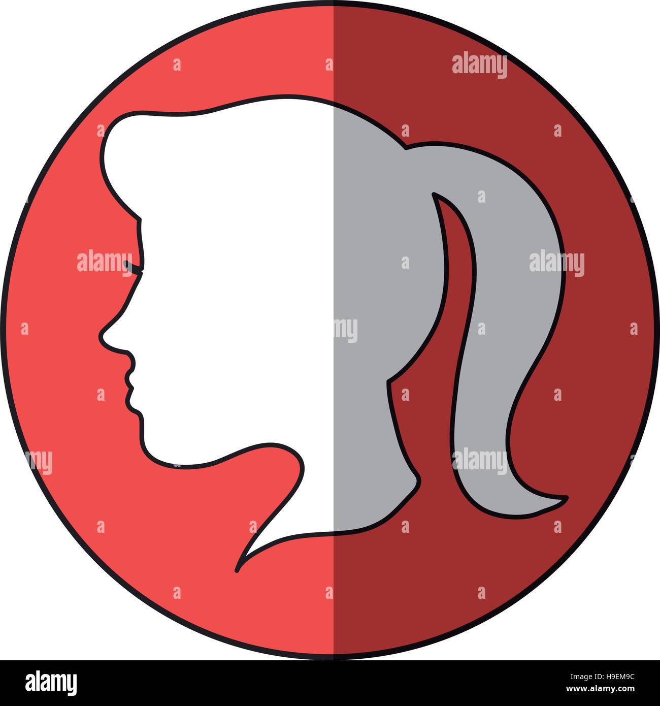 Woman head profile inside circle design Stock Vector Image & Art - Alamy