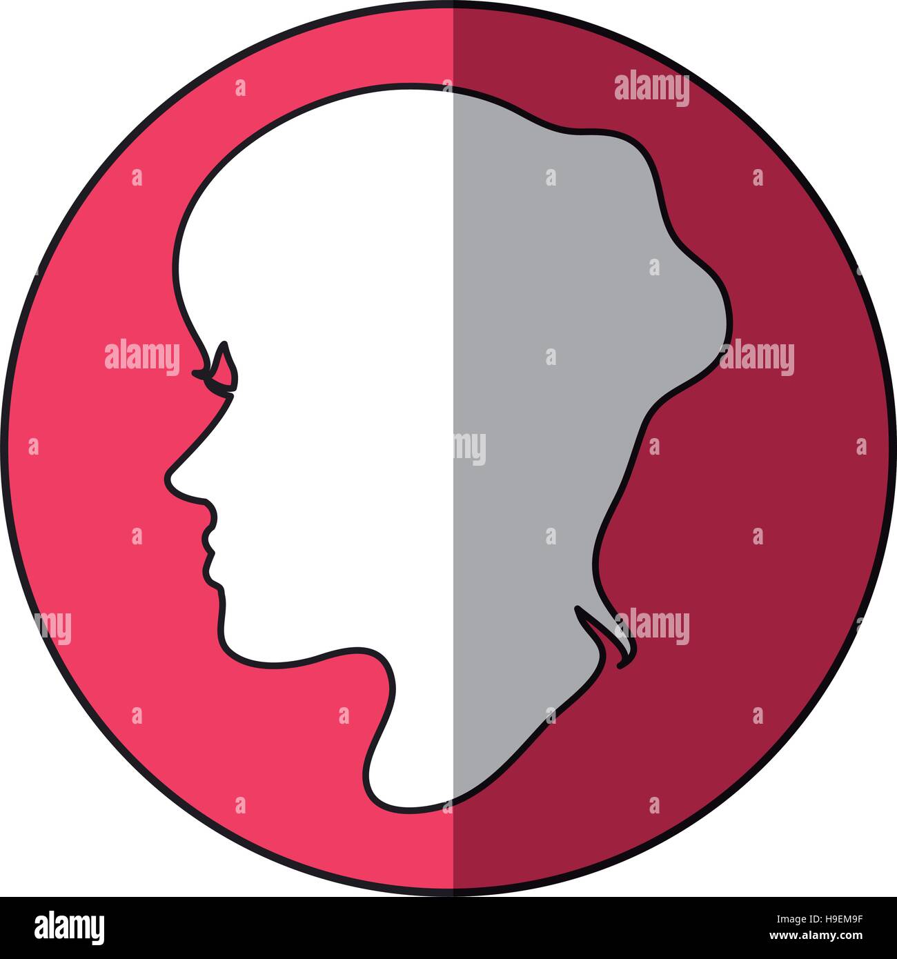 Woman head profile inside circle design Stock Vector Image & Art - Alamy
