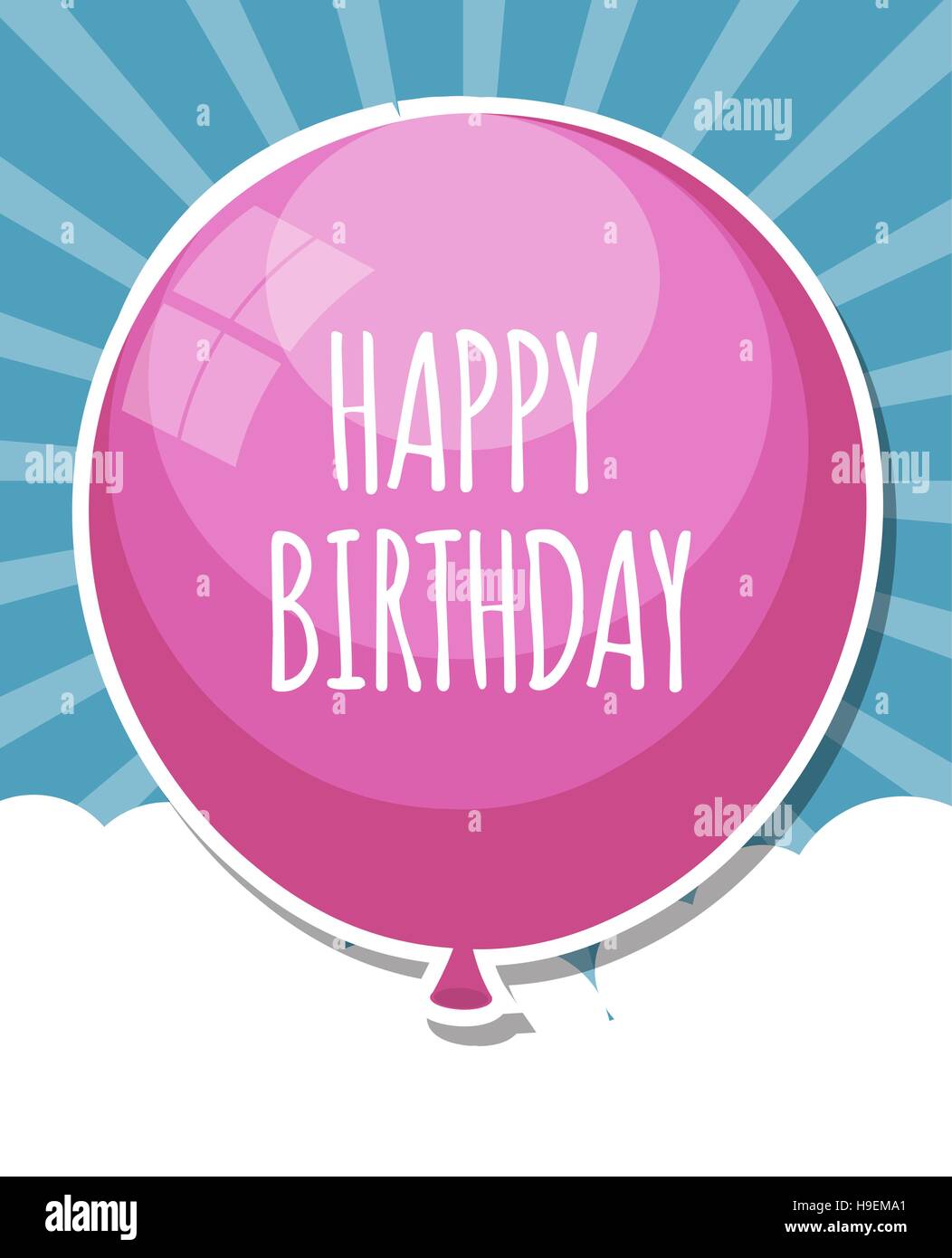 Color Glossy Happy Birthday Balloons Banner Background Vector Il Stock ...