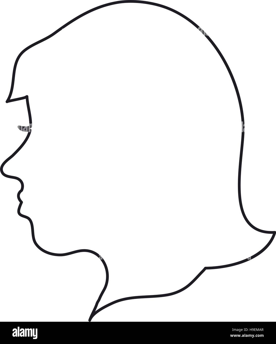 Isolated woman head profile design Stock Vector Image & Art - Alamy