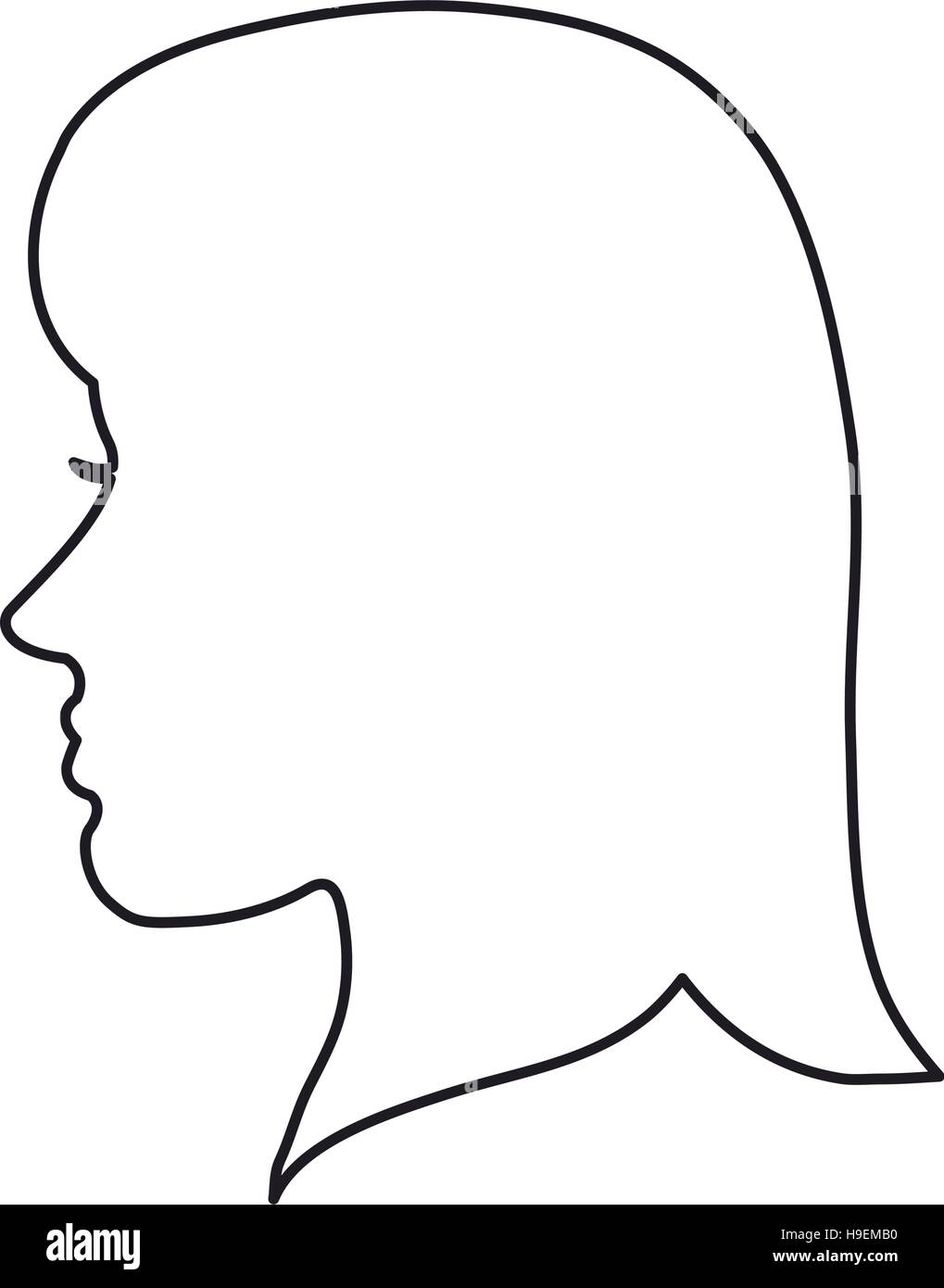 Isolated woman head profile design Stock Vector Image & Art - Alamy