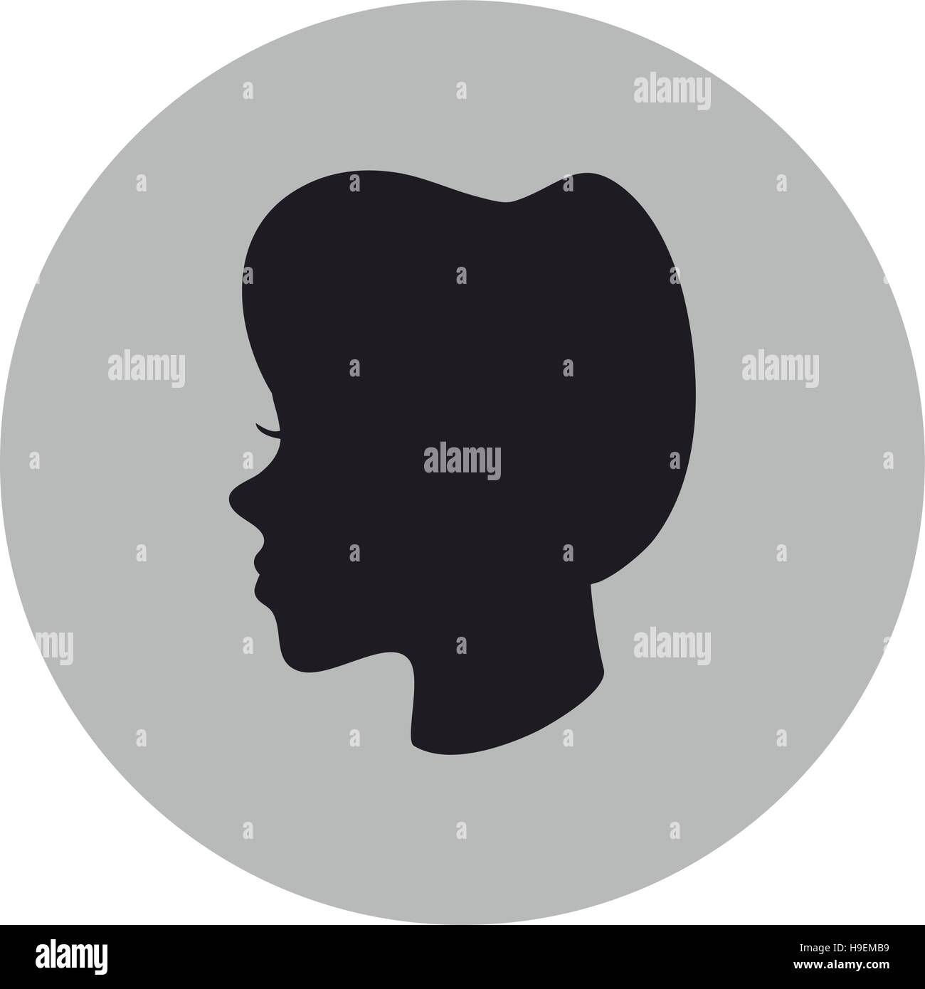 Woman head profile inside circle design Stock Vector Image & Art - Alamy