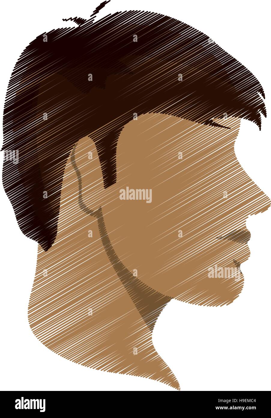 Striped man head profile design Stock Vector Image & Art - Alamy