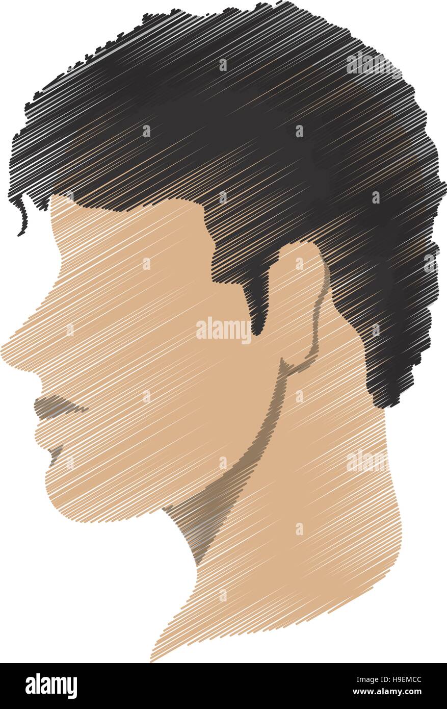 Striped man head profile design Stock Vector Image & Art - Alamy