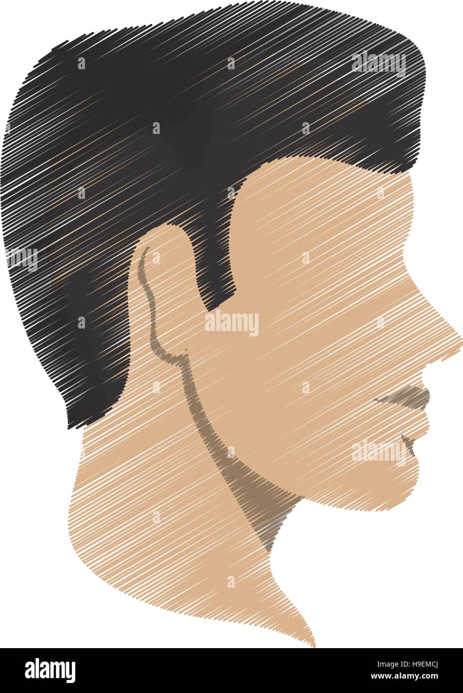 Striped man head profile design Stock Vector Image & Art - Alamy