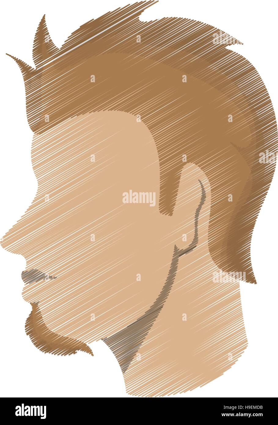 Striped man head profile design Stock Vector Image & Art - Alamy