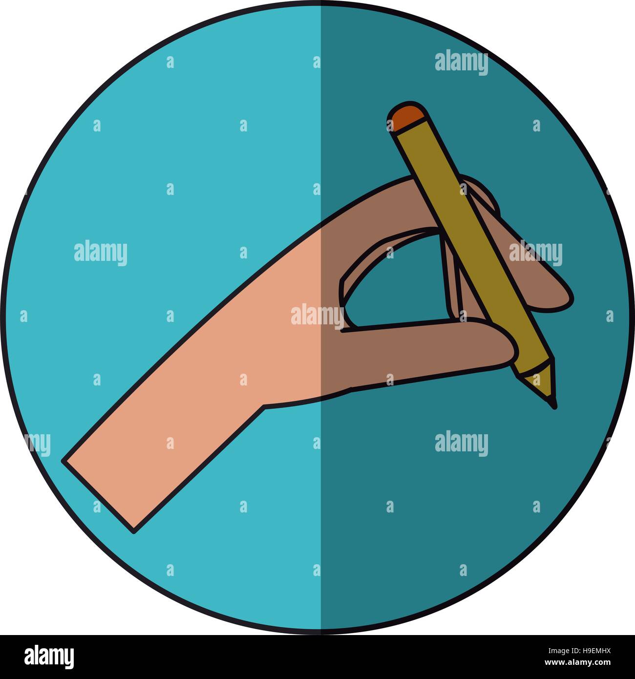 Isolated human hand and pencil design Stock Vector Image & Art - Alamy