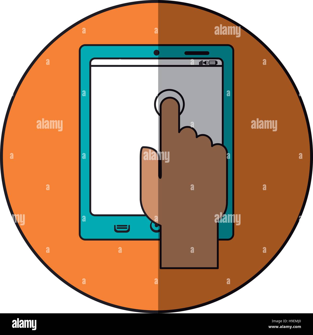 Tablet device inside circle design Stock Vector Image & Art - Alamy