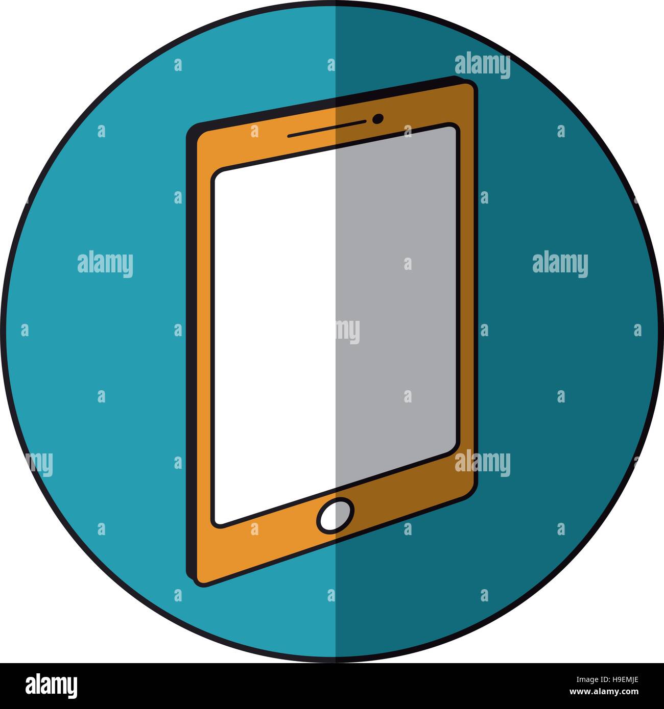 Tablet device inside circle design Stock Vector Image & Art - Alamy