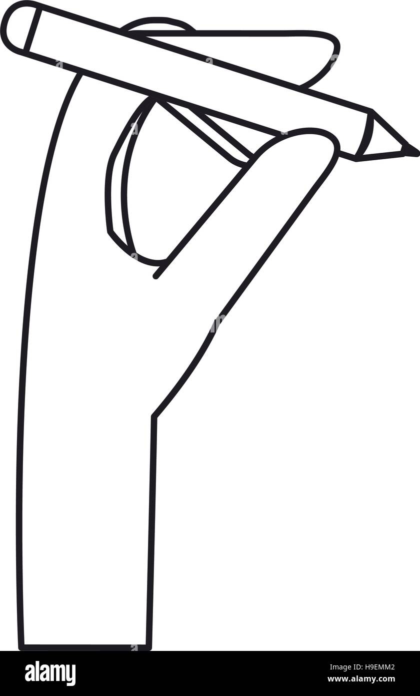 Isolated human hand and pencil design Stock Vector Image & Art - Alamy