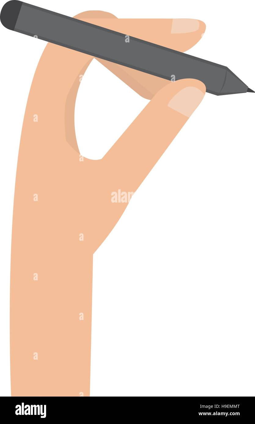 Isolated human hand and pencil design Stock Vector Image & Art - Alamy