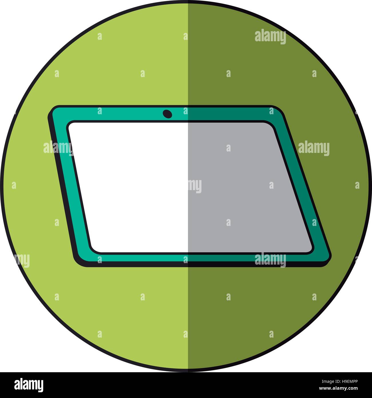 Tablet device inside circle design Stock Vector Image & Art - Alamy