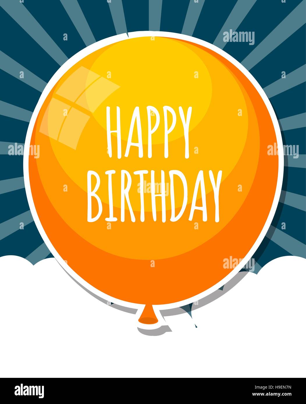 Color Glossy Happy Birthday Balloons Banner Background Vector Il Stock ...