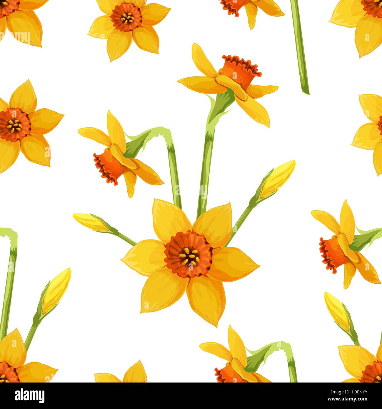 Daffodils pattern Stock Vector Images - Alamy