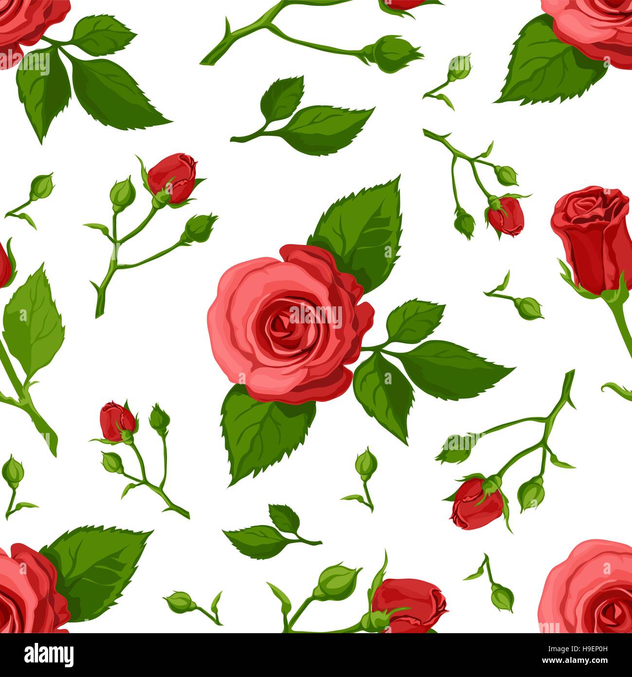 Floral vector pattern with roses Stock Vector Image & Art - Alamy
