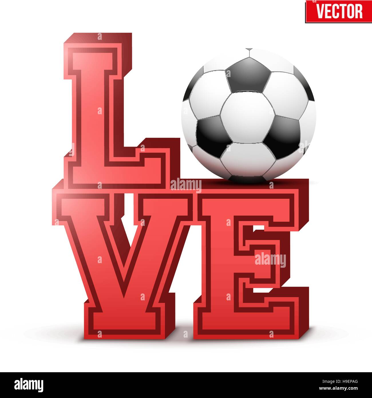 Love football inscription Stock Vector Image & Art - Alamy