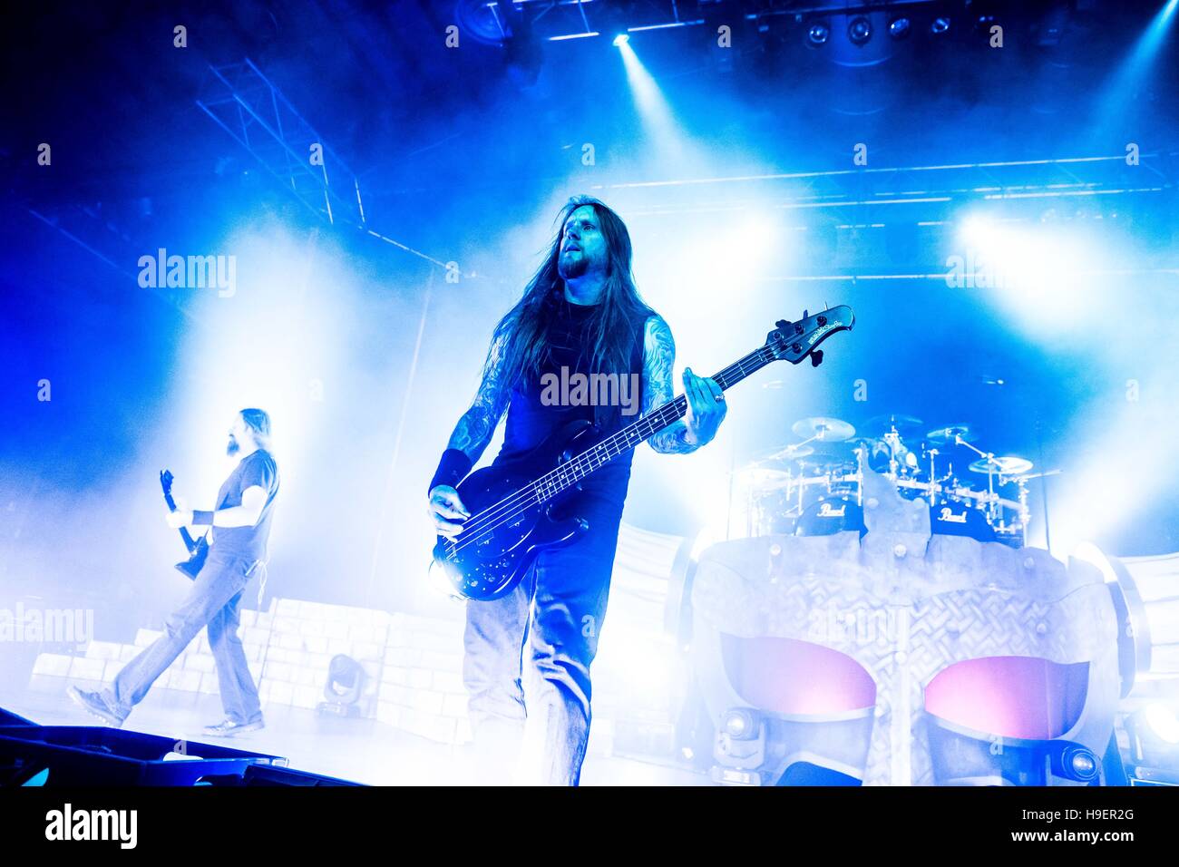 Milano, Italy. 21st Nov, 2016. Swedish death metal band Amon Amarth on ...