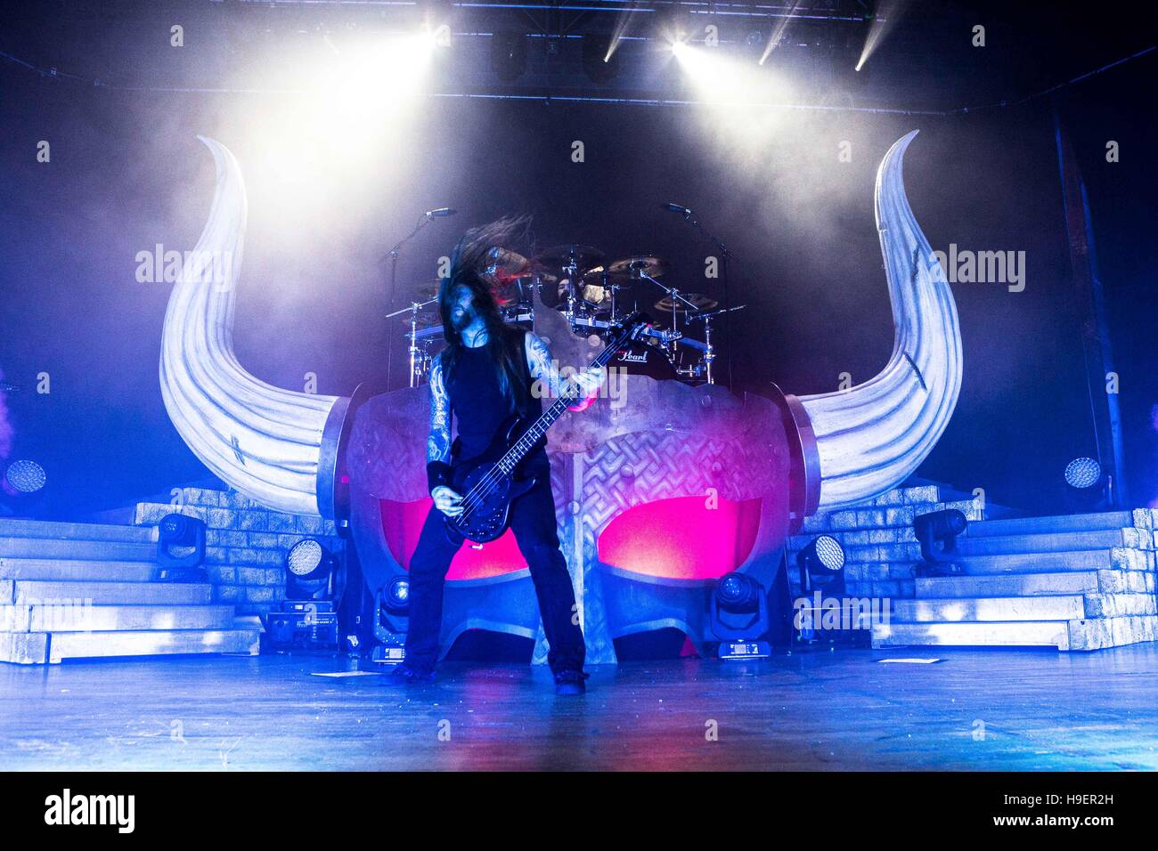 Milano, Italy. 21st Nov, 2016. Swedish death metal band Amon Amarth on ...